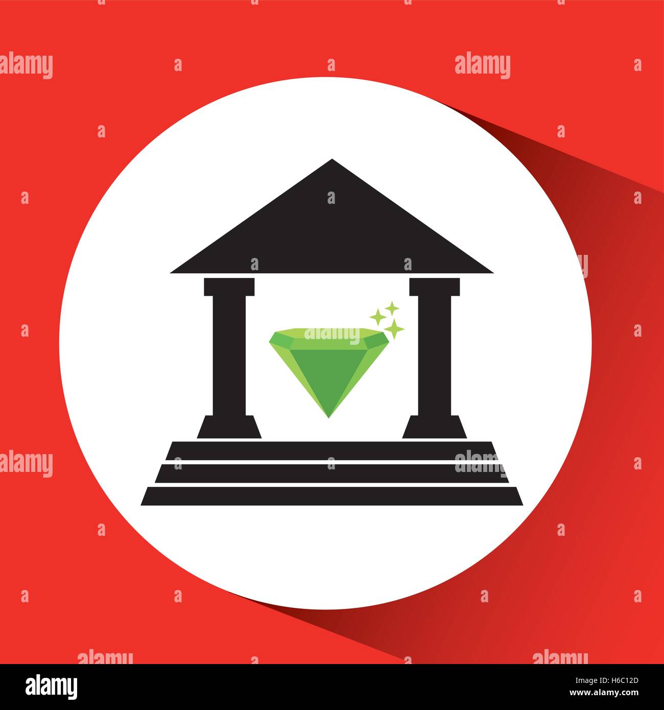 silhouette bank building diamond orange background design Stock Vector ...