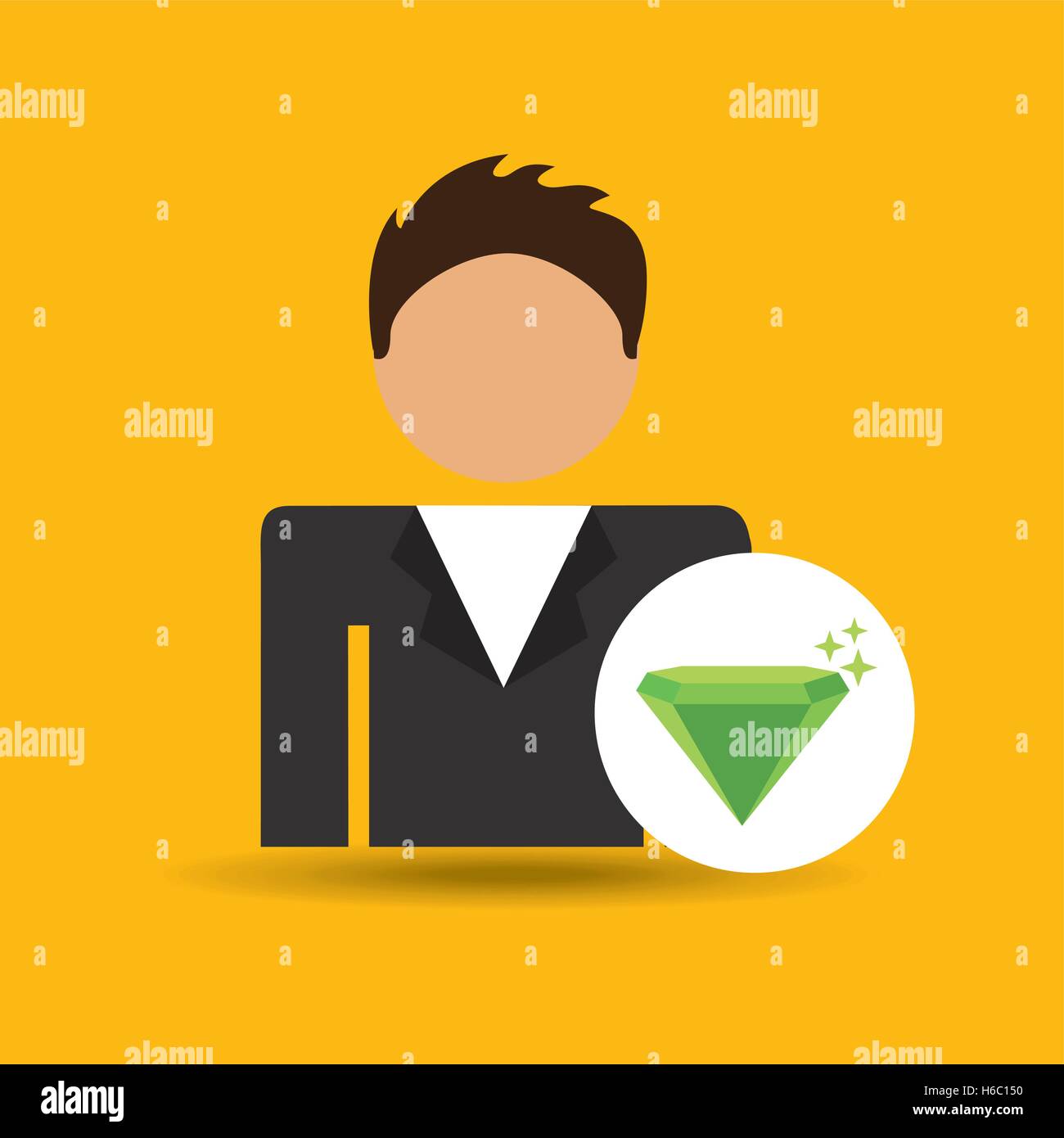 character man icon diamond gem luxury design Stock Vector Image & Art ...