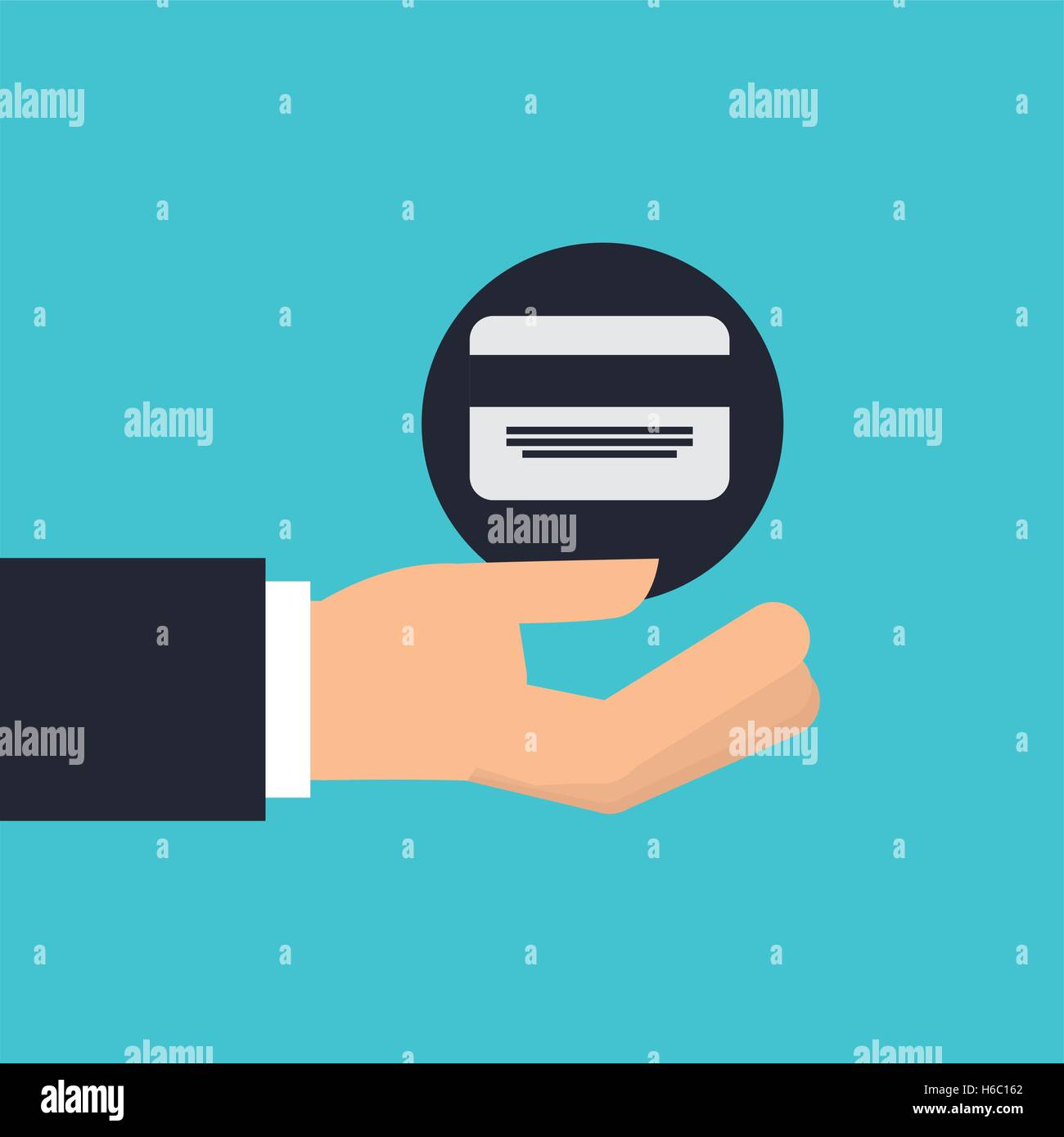 hand holding icon credit card design isolated Stock Vector Image & Art ...