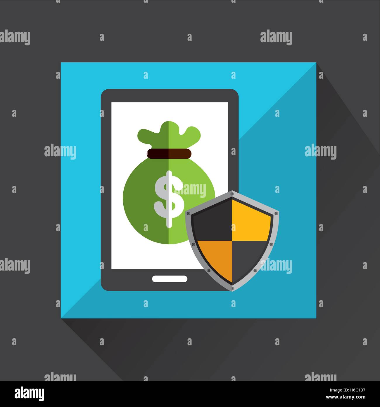 smartphone bag money protection icon Stock Vector Image & Art - Alamy