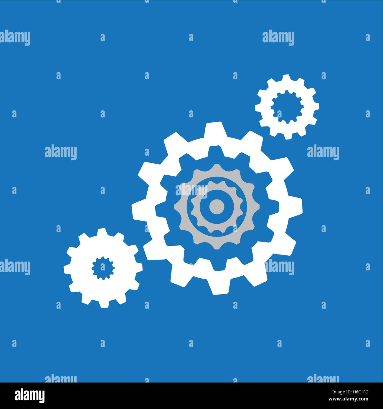 collection gear cooperation team design blue background Stock Vector ...