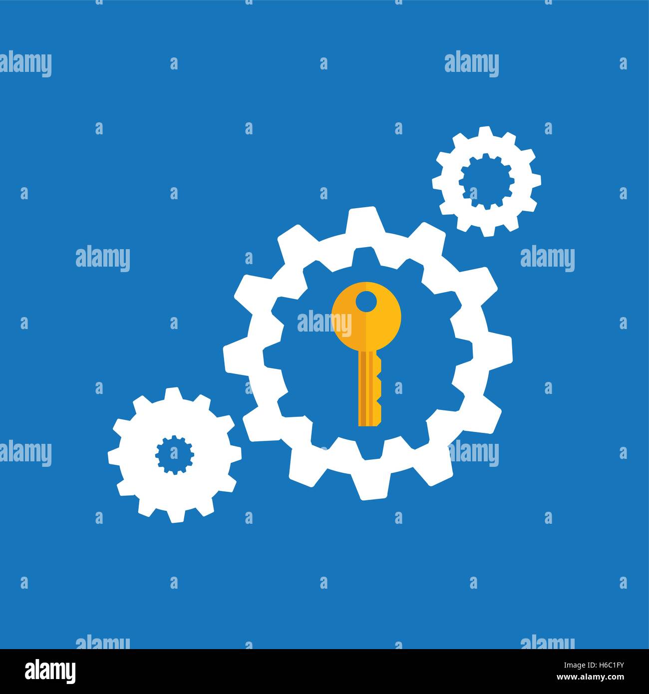 collection gear security lock icon design blue background Stock Vector ...