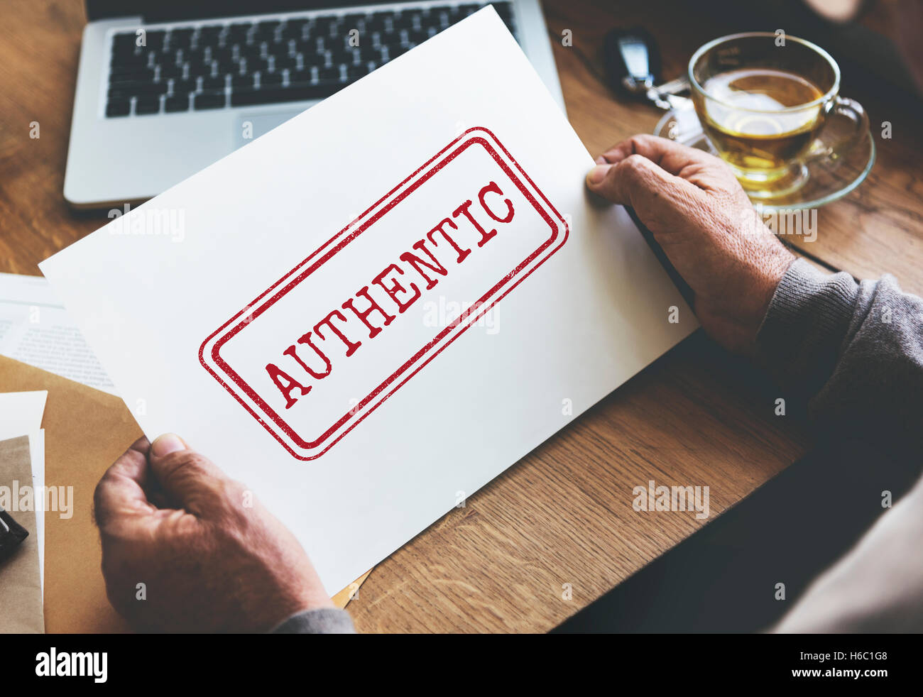 Authentic Veritable Value True License Genuine Concept Stock Photo - Alamy