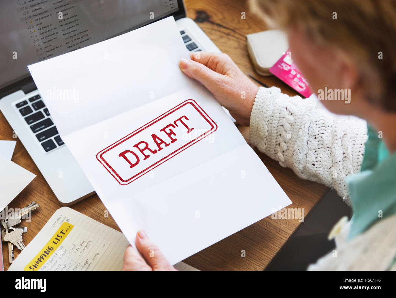 Draft Sketch Design Preview Structure Template Concept Stock Photo - Alamy
