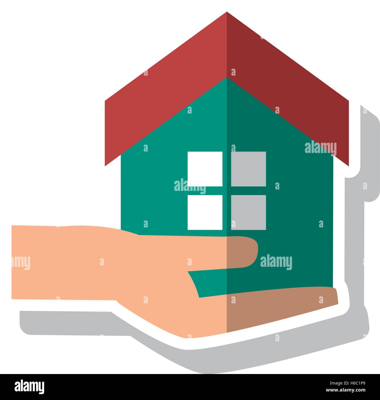 Isolated house over hand design Stock Vector Image & Art - Alamy