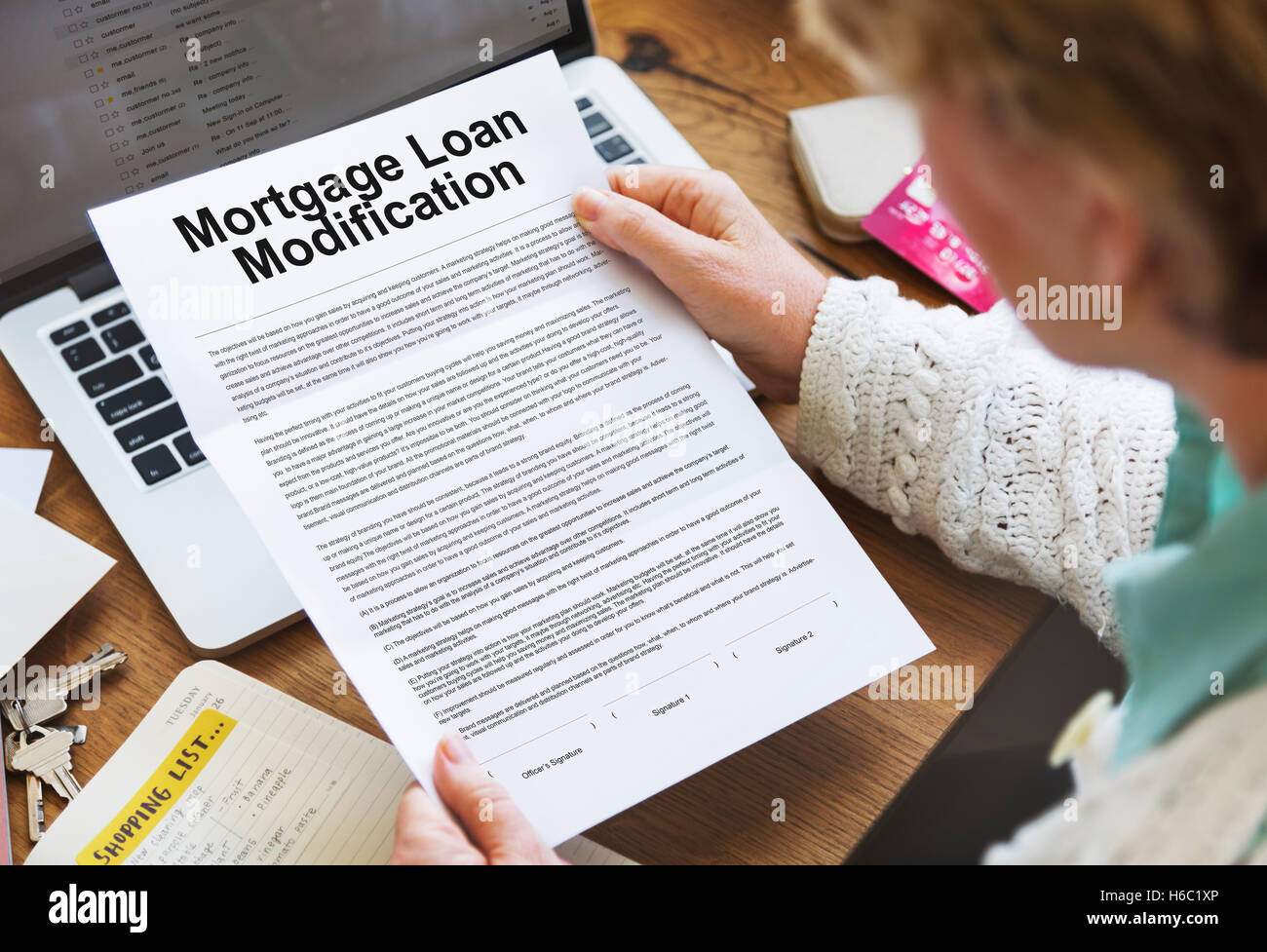 Mortgage Loan Request Modification Document Concept Stock Photo - Alamy