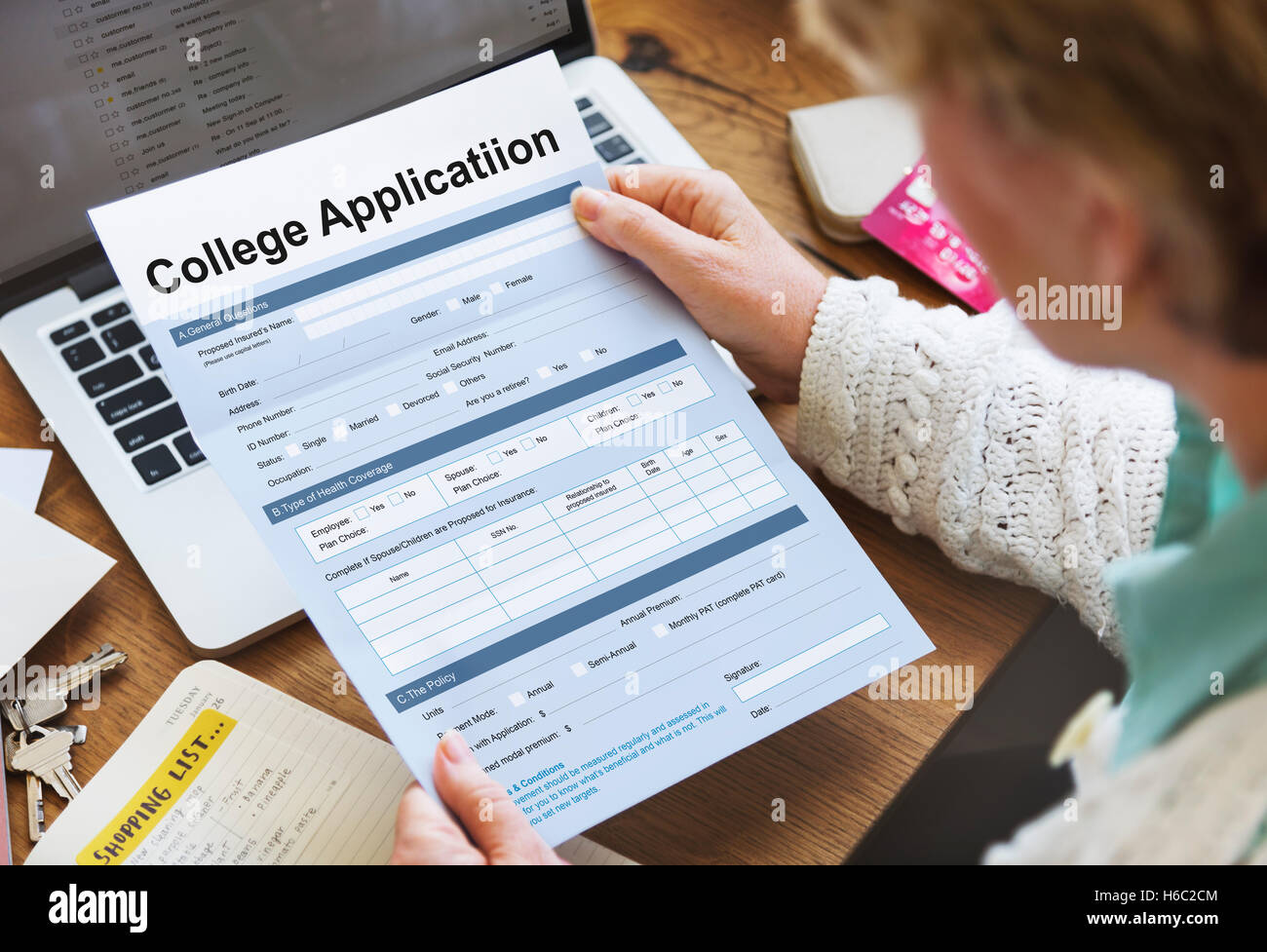 College Application Education Form Concept Stock Photo - Alamy