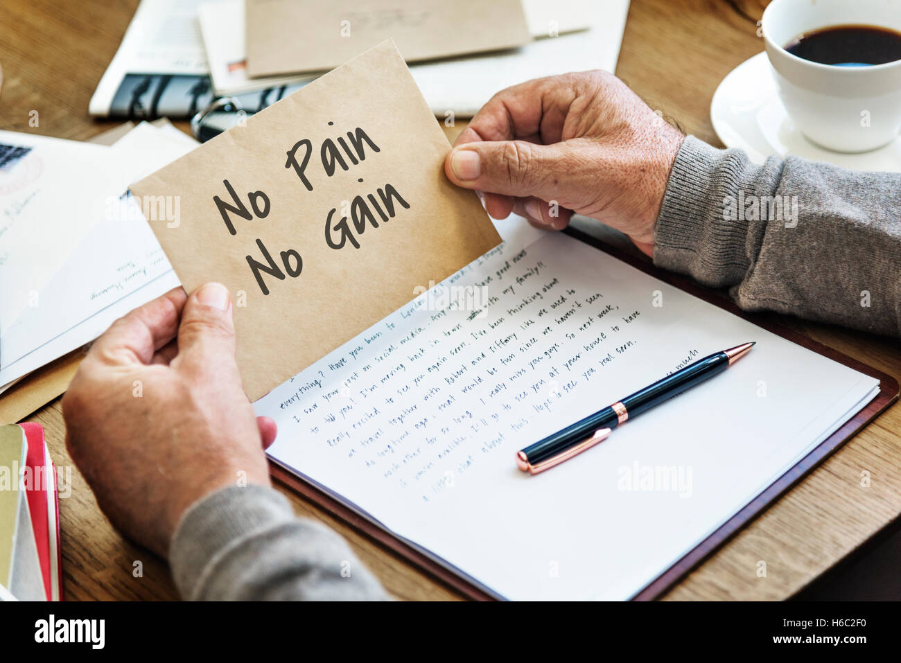 No Pain No Gain Concept Stock Photo - Alamy