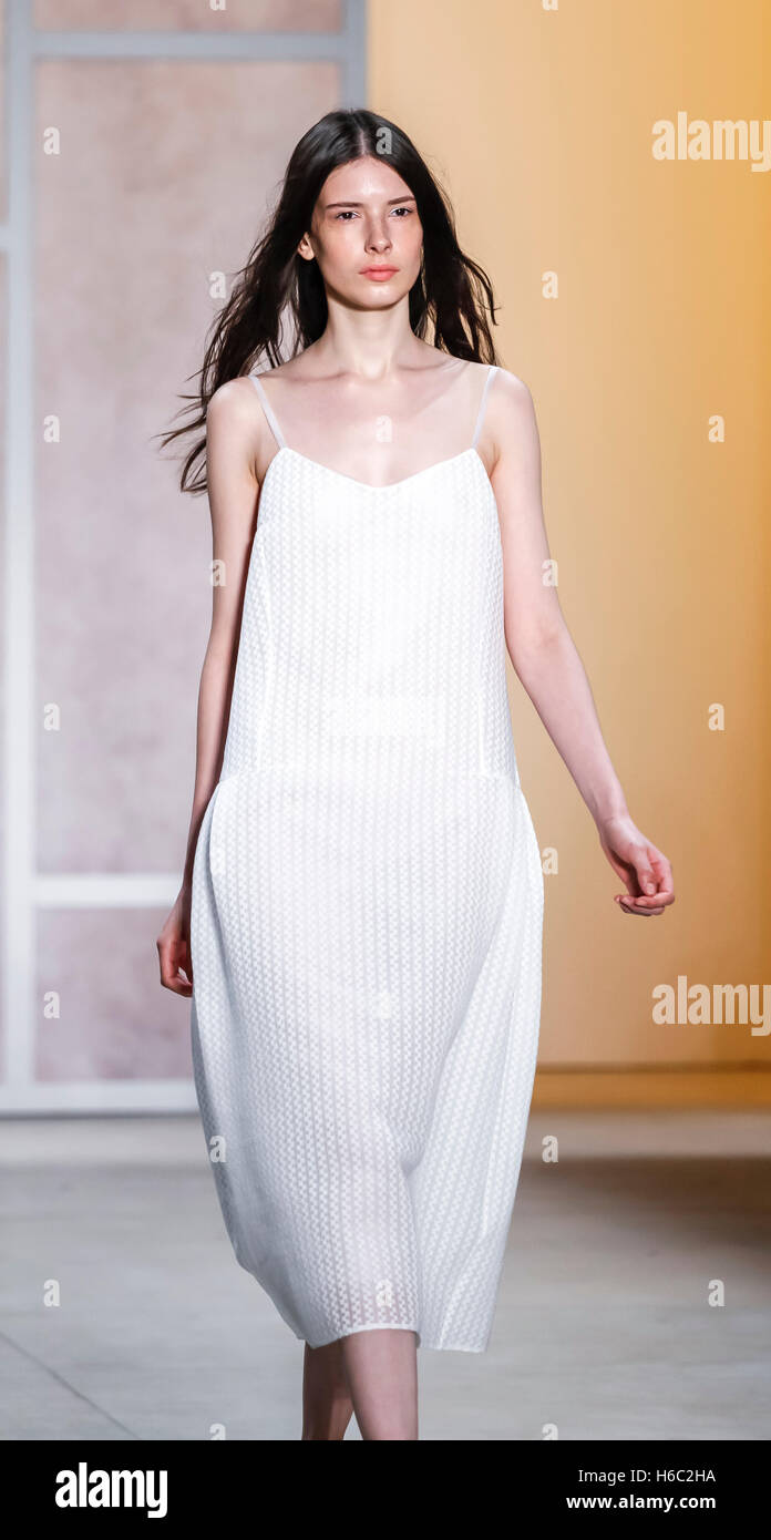 New York, NY, USA - September 8, 2016: A model walks runway for the ...