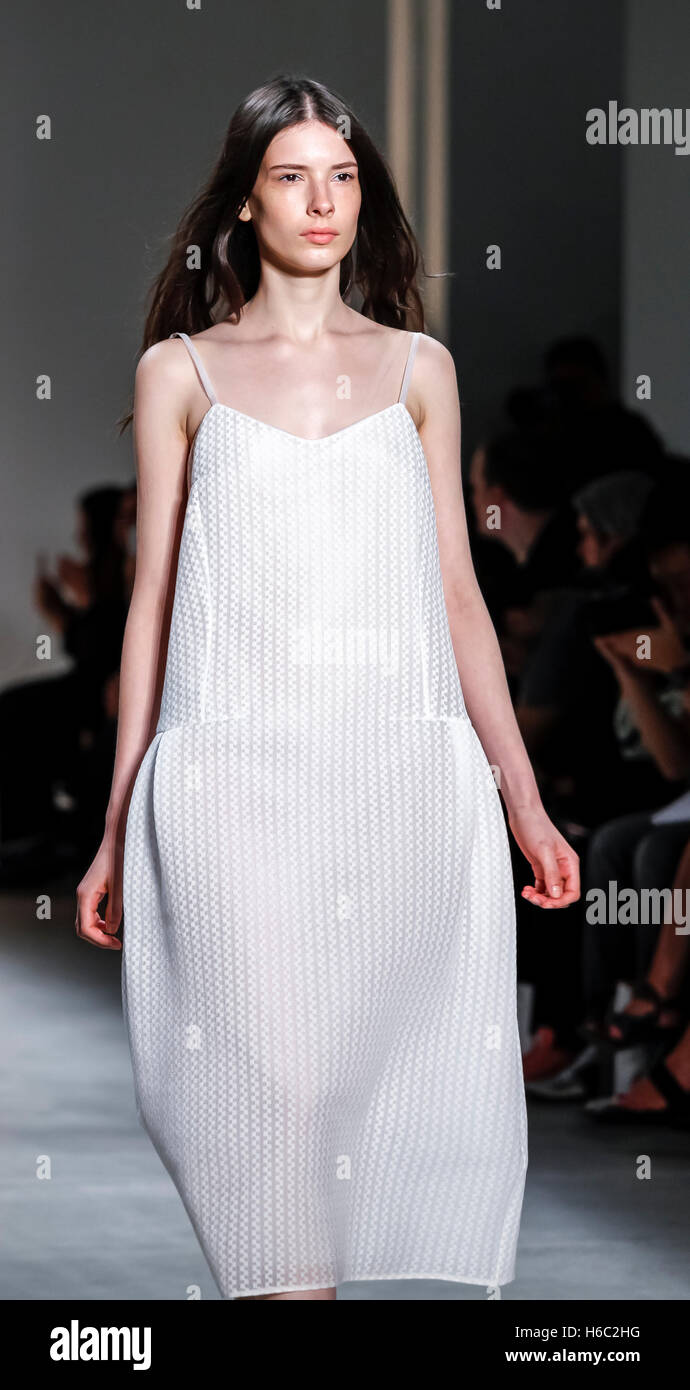 New York, NY, USA - September 8, 2016: A model walks runway for the ...