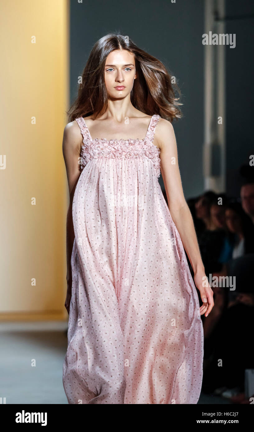 New York, NY, USA - September 8, 2016: A model walks runway for the ...