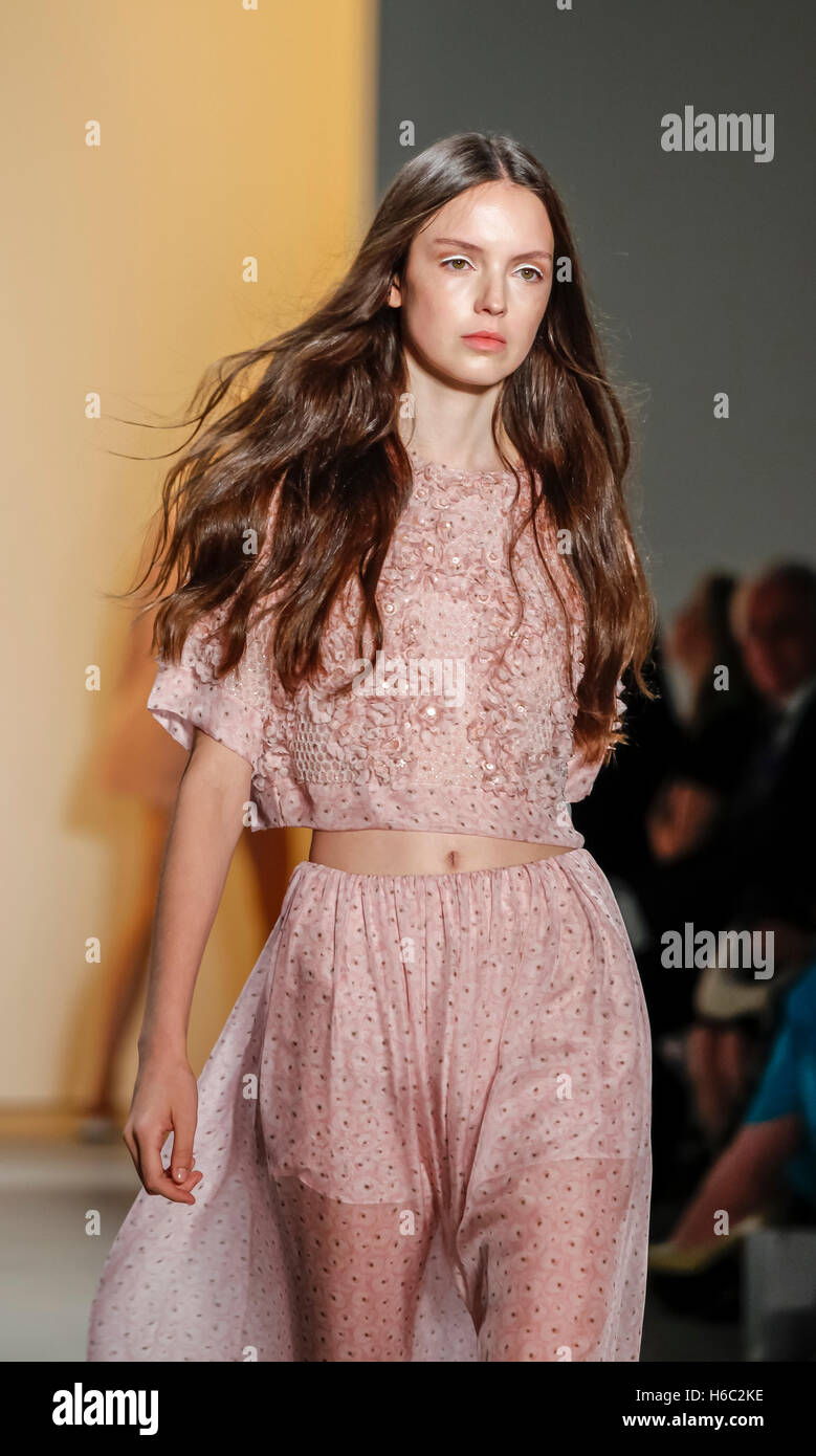 New York, NY, USA - September 8, 2016: A model walks runway for the ...