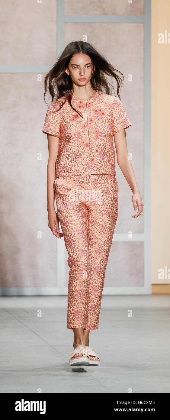 New York, NY, USA - September 8, 2016: A model walks runway for the ...