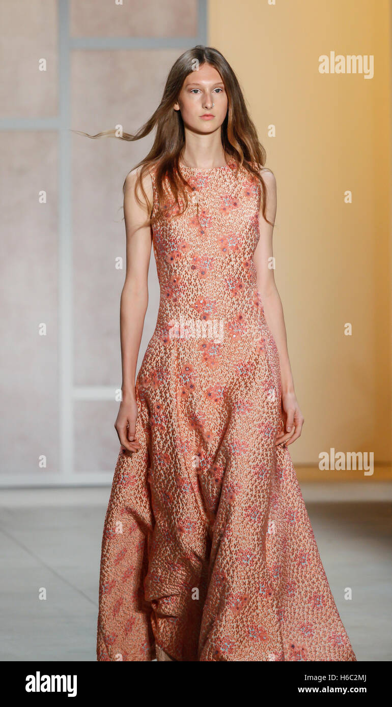 New York, NY, USA - September 8, 2016: A model walks runway for the ...