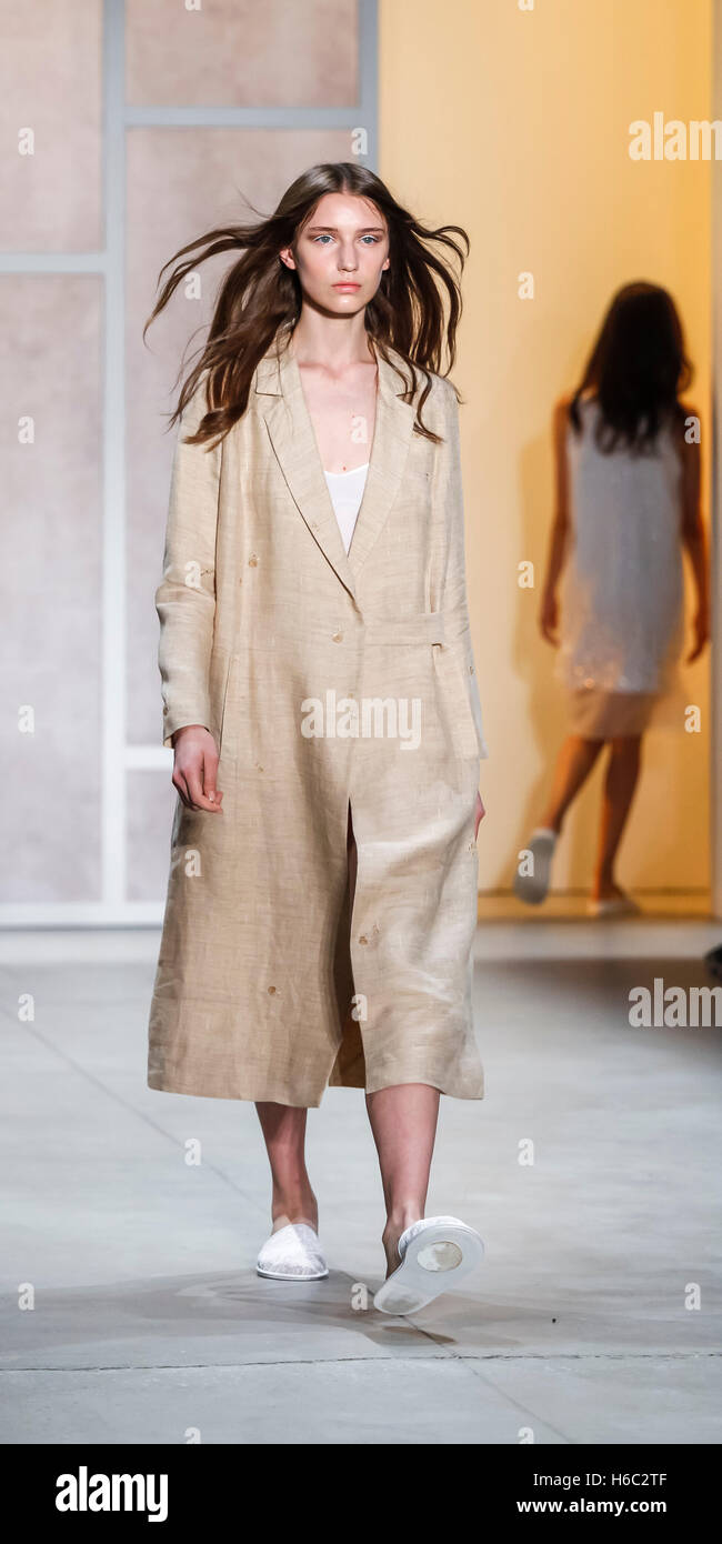 New York, NY, USA - September 8, 2016: A model walks runway for the ...