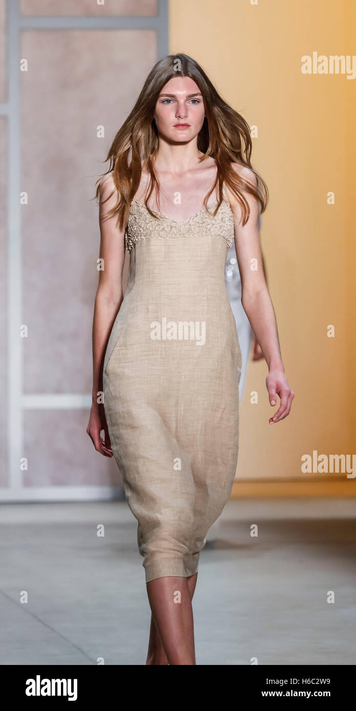 New York, NY, USA - September 8, 2016: A model walks runway for the ...