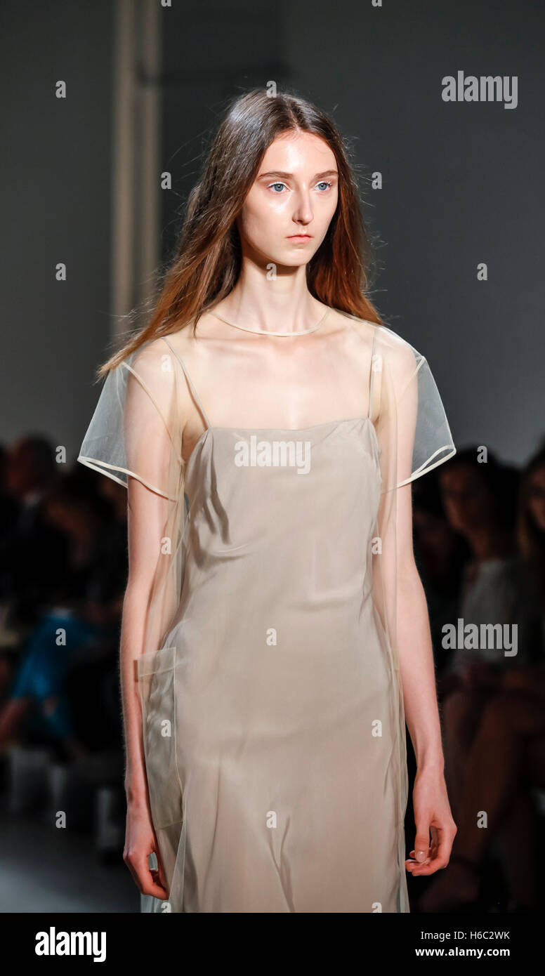New York, NY, USA - September 8, 2016: A model walks runway for the ...