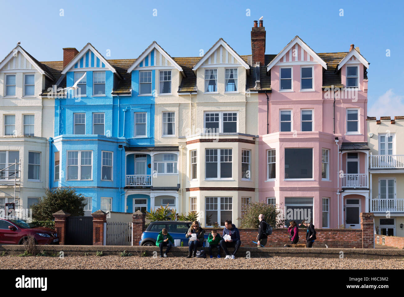 Colourful houses UK; Colourful terraced victorian houses on Aldeburgh ...
