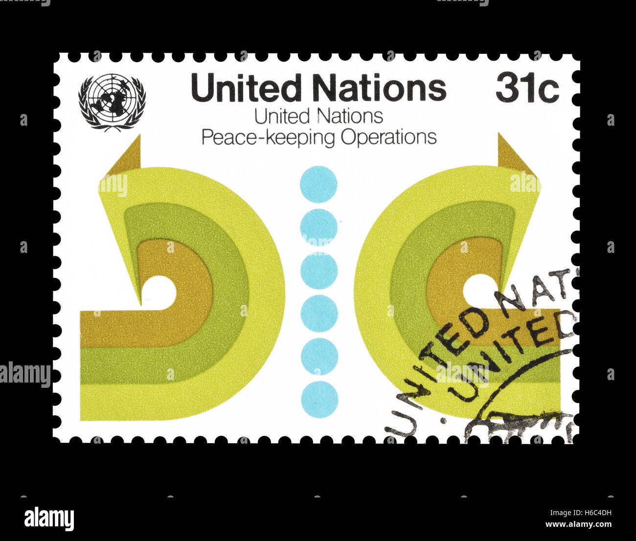 United Nations stamp 1980 Stock Photo - Alamy