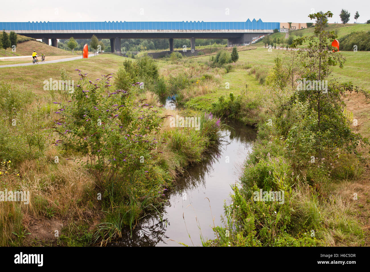 Germany,Dortmund, the recultivated river Emscher in the district Hoerde ...
