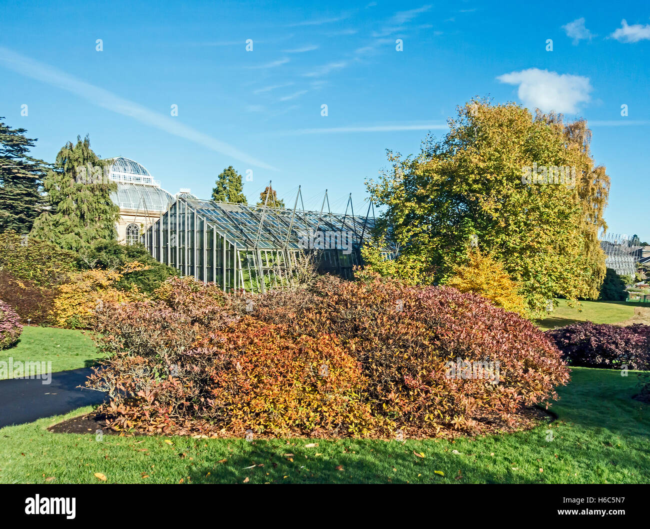 Royal Botanic Garden in Edinburgh Scotland in autumn colours Stock ...