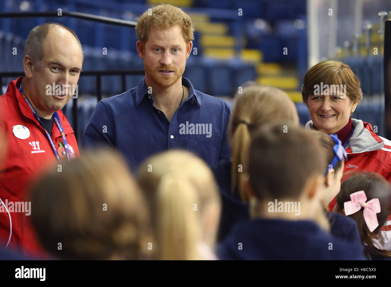 Prince Harry talks to children from Chetwynd Primary Academy School ...