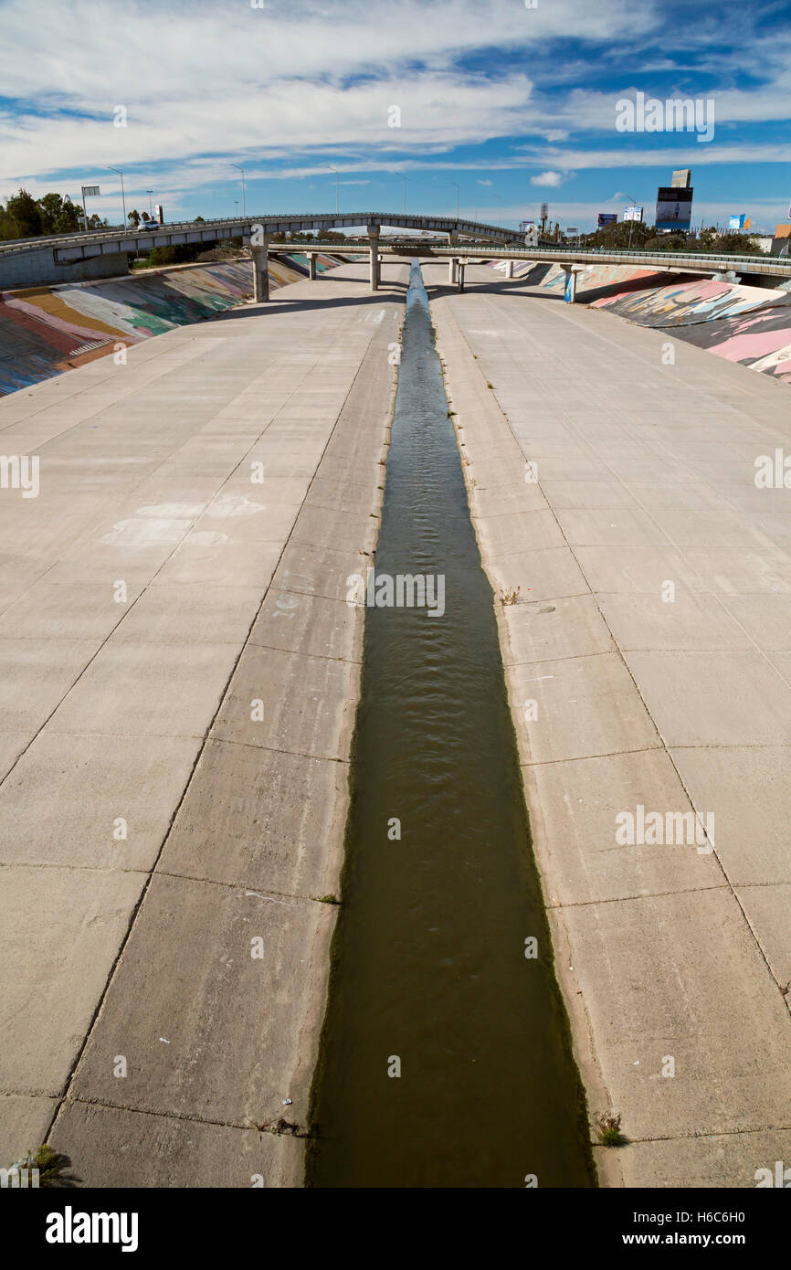 Tijuana, Mexico - The Tijuana River flows in a concrete channel Stock ...