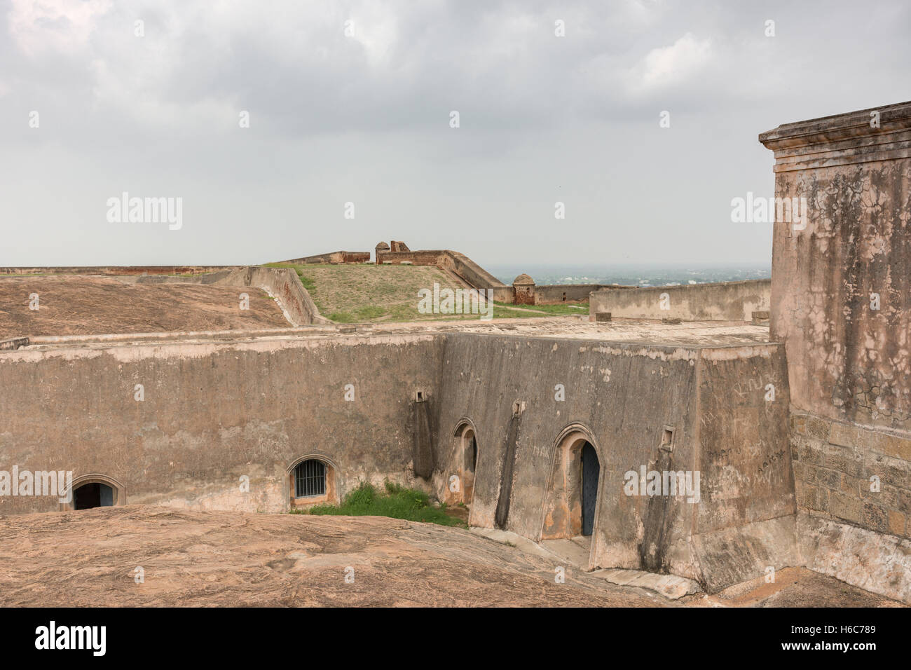 Bunker-like cellars at historic Dindigul Rock Fort Stock Photo - Alamy