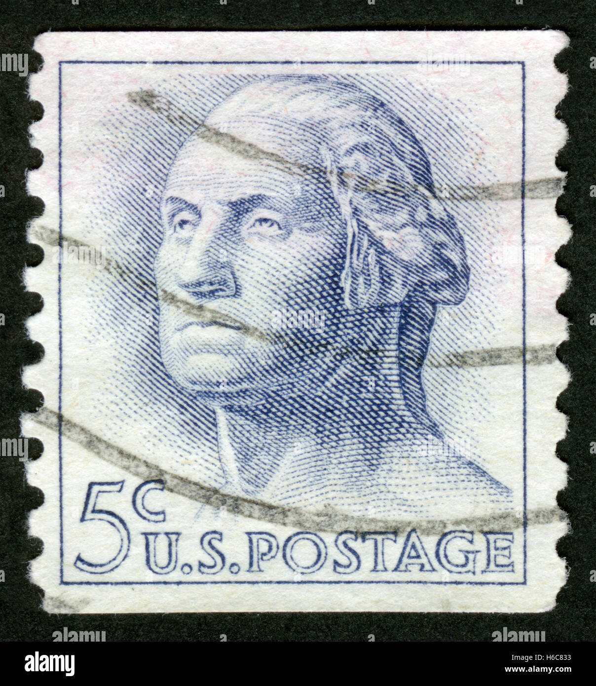 Postage stamp us usa washington president used philately hi-res stock ...