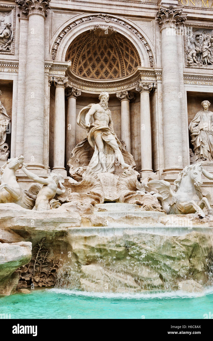 The Trevi fountain in Rome, the largest Baroque fountain in the city ...
