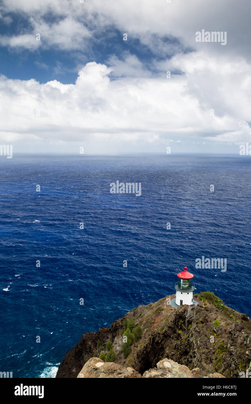 Makapuu Point Lighthouse on the east coast of Oahu, Hawaii, USA Stock ...