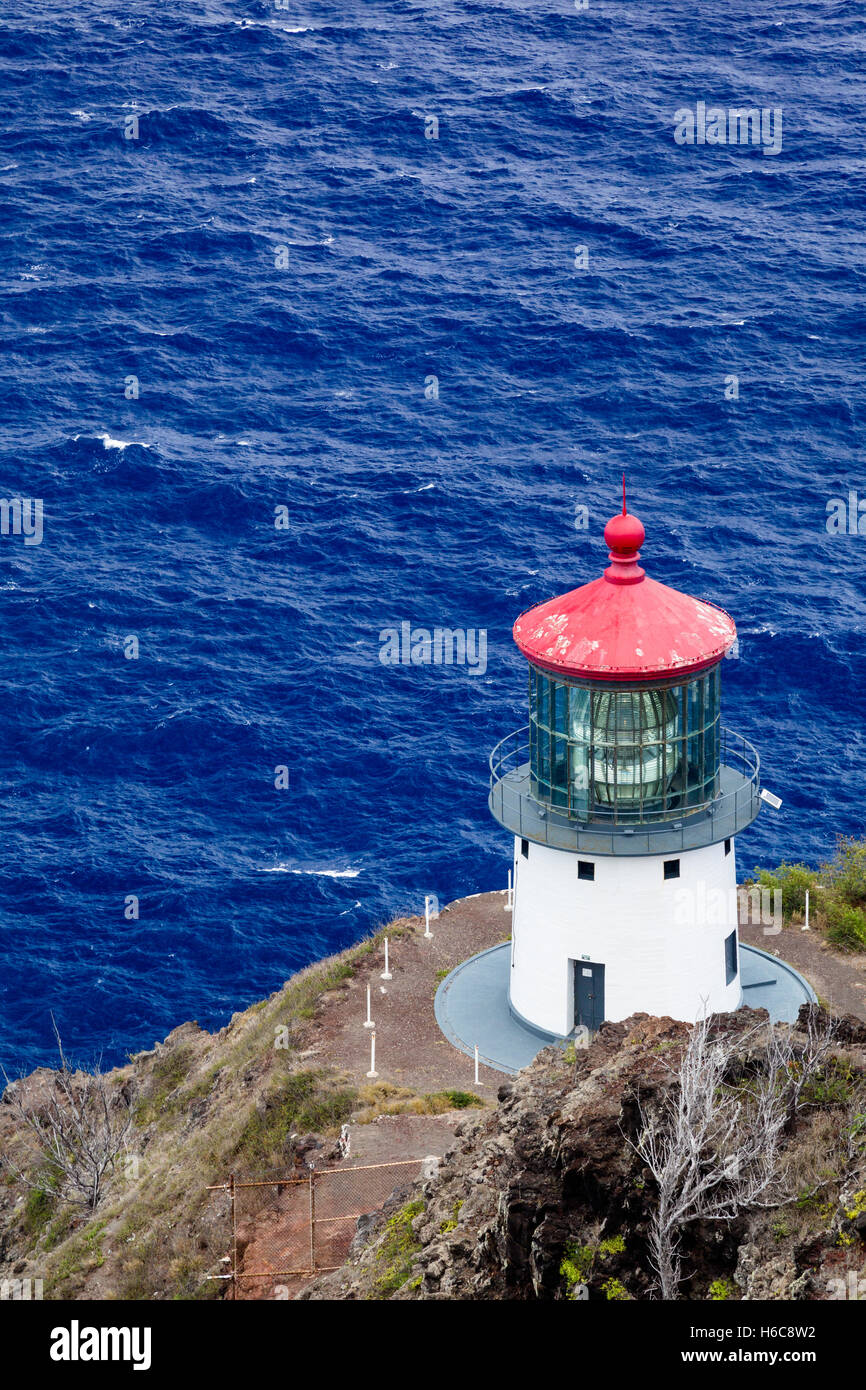 Makapuu Point Lighthouse on the east coast of Oahu, Hawaii, USA Stock ...
