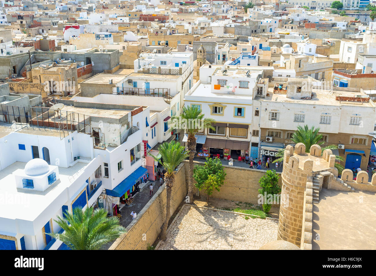 The aerial view of the ald quarters and medieval houses Stock Photo - Alamy