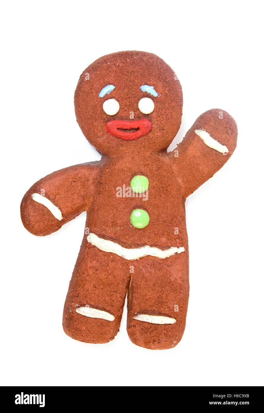 Gingerbread man isolated on white background Stock Photo - Alamy