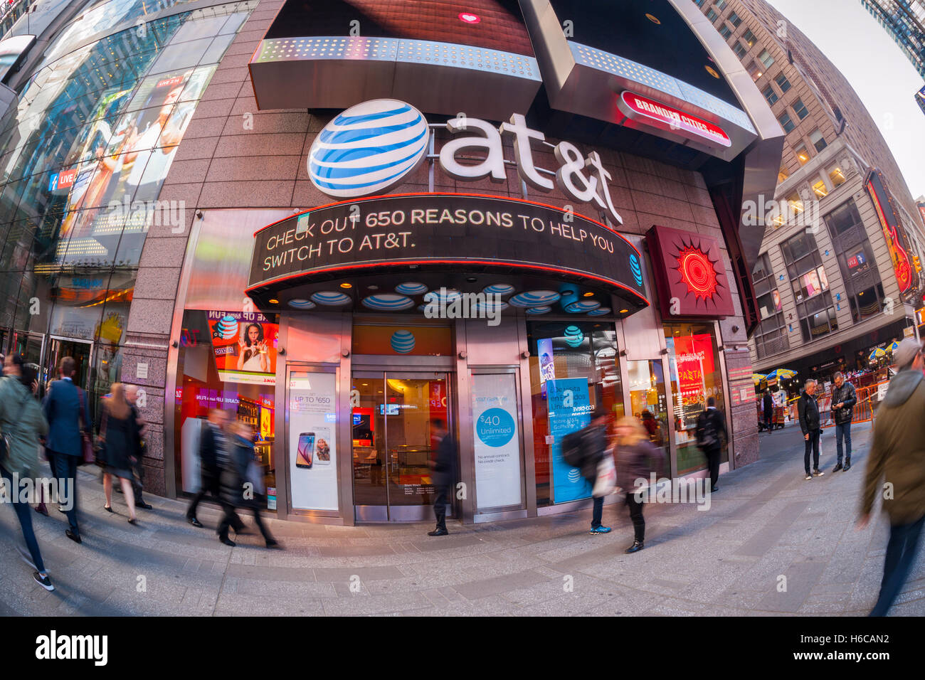 An AT&T store in Times Square in New York on Tuesday, October 25, 2016 ...