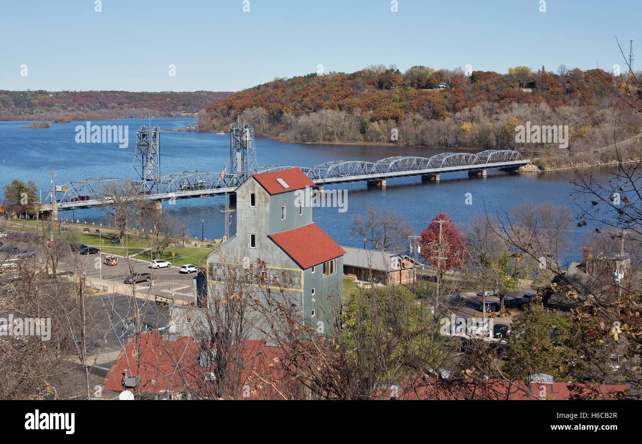 An aerial view of Stillwater, Minnesota, USA Stock Photo - Alamy