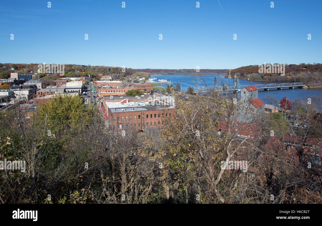 An aerial view of Stillwater, Minnesota, USA Stock Photo - Alamy