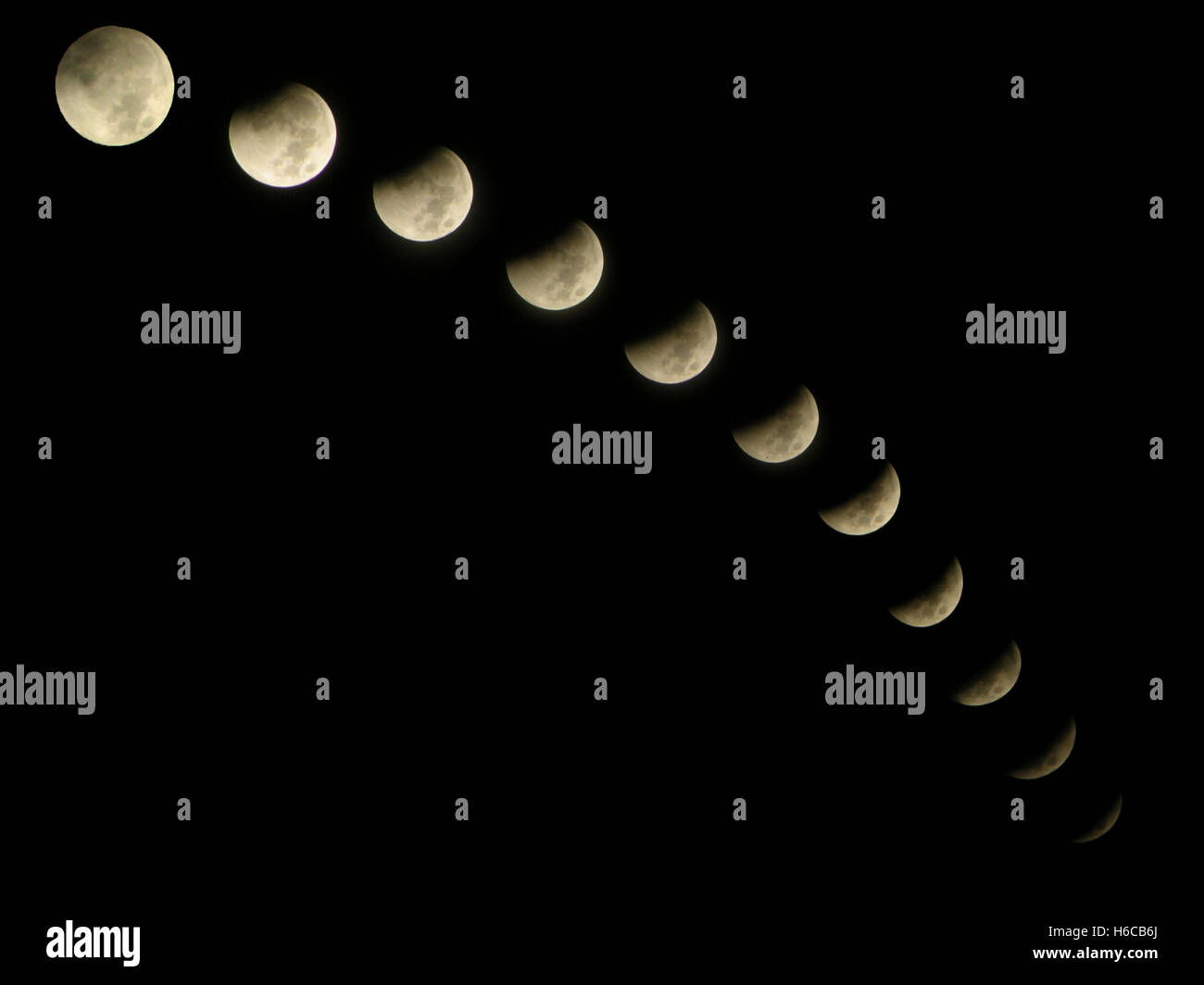 Lunar eclipse was shooted with many frames Stock Photo - Alamy
