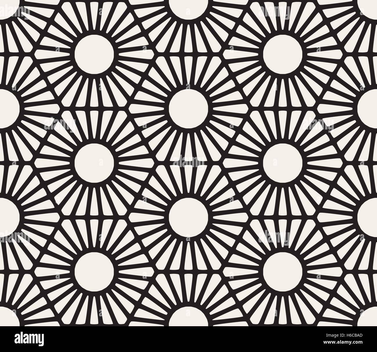Vector Seamless Black And White Geometric Hexagon Lines Pattern Stock Vector Image & Art - Alamy