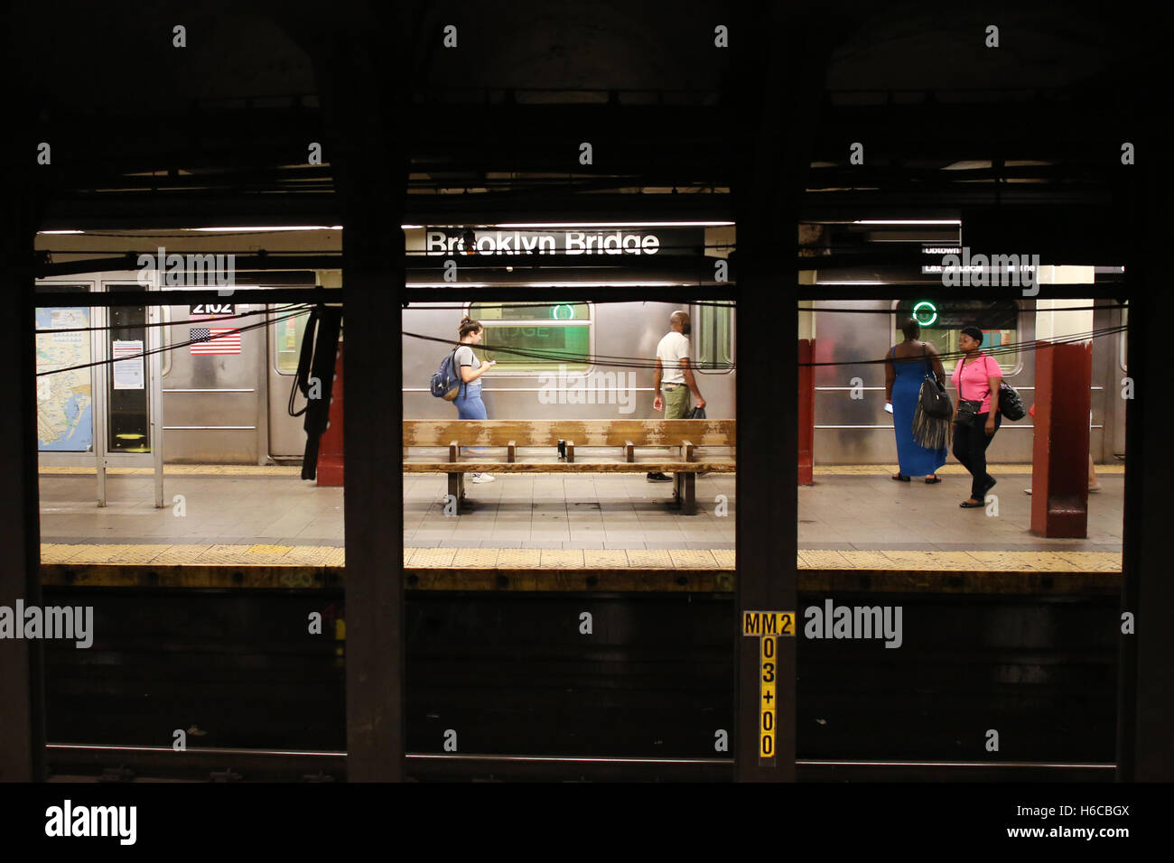 New York Subway station platform , USA Stock Photo - Alamy
