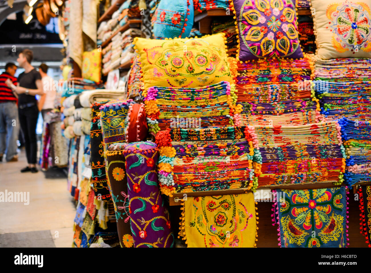 Examples of colorful fabric of various color and type Stock Photo - Alamy