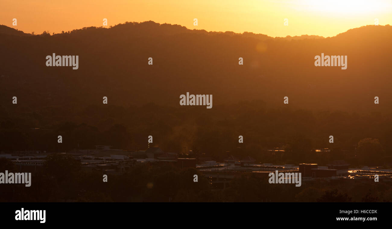 Sunset over quiet town Stock Photo - Alamy