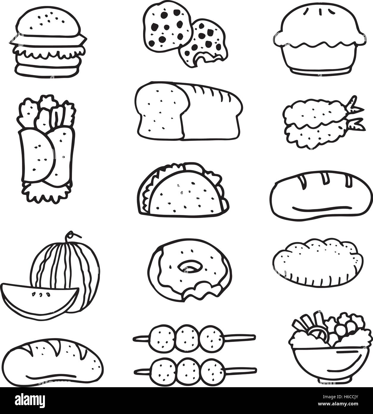 Doodle of food collection stock vector illustration Stock Vector Image ...