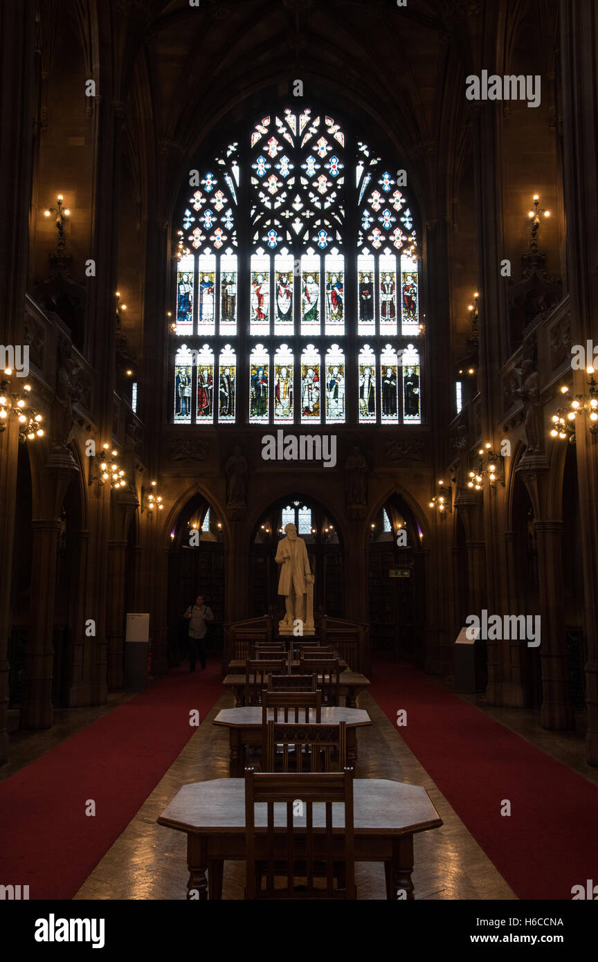 Interior details of the famous building of the John Rylands Library ...