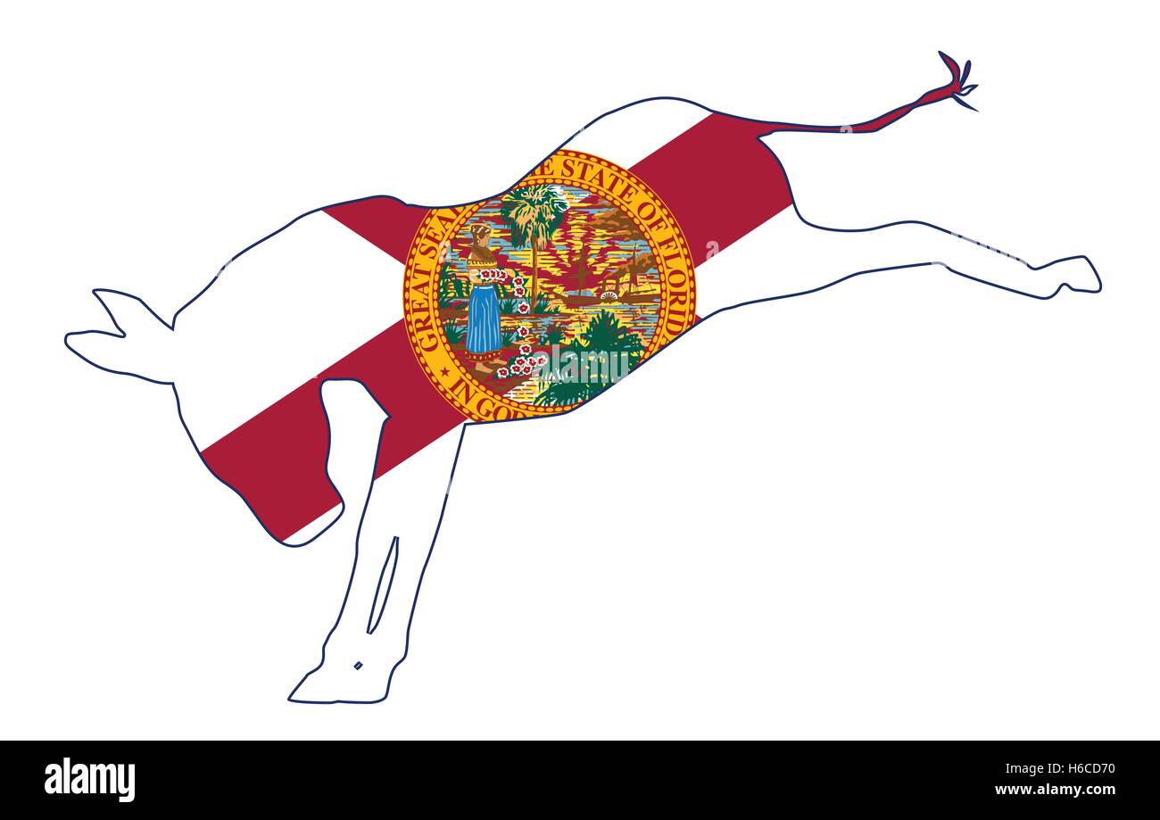 The Florida Democrat party donkey flag over a white background Stock ...