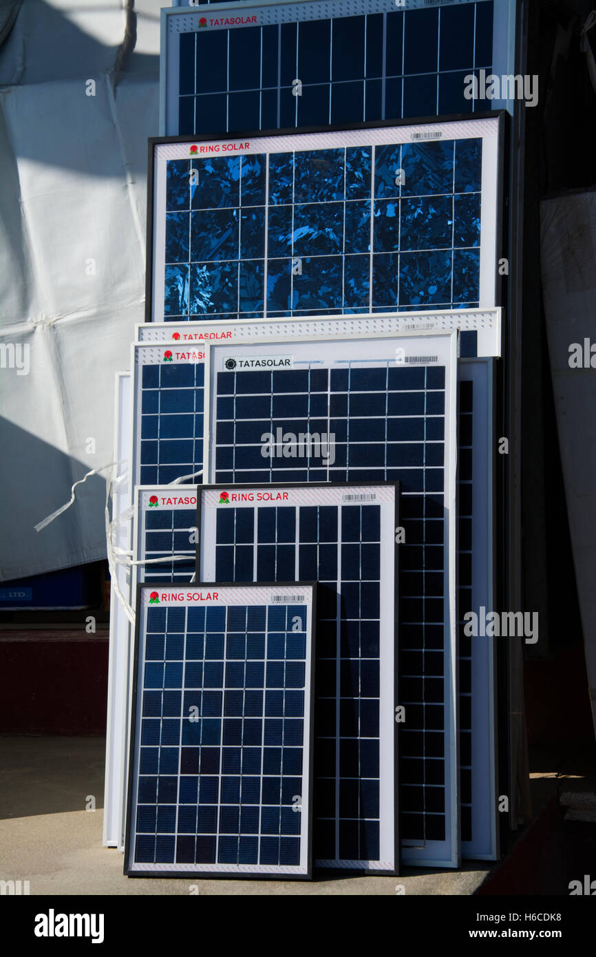 ASIA, MYANMAR (BURMA), Sagaing Division, Kalywa, solar panels for sale ...