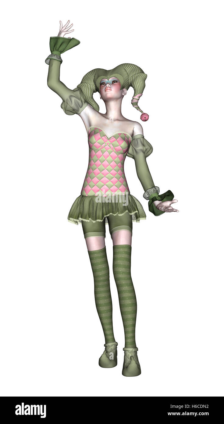 3D rendering of a jester isolated on white background Stock Photo - Alamy