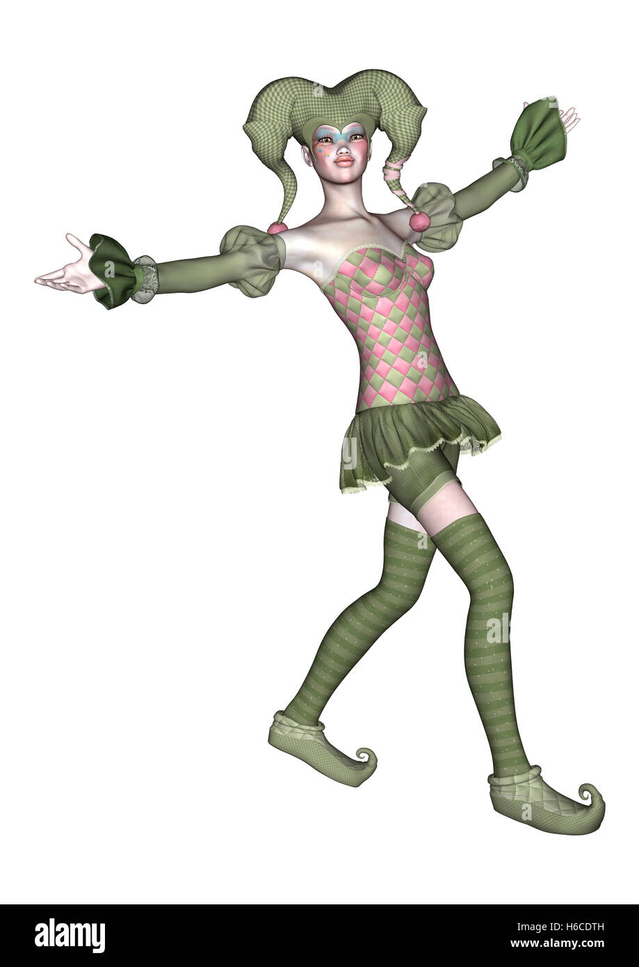 3D rendering of a jester isolated on white background Stock Photo - Alamy