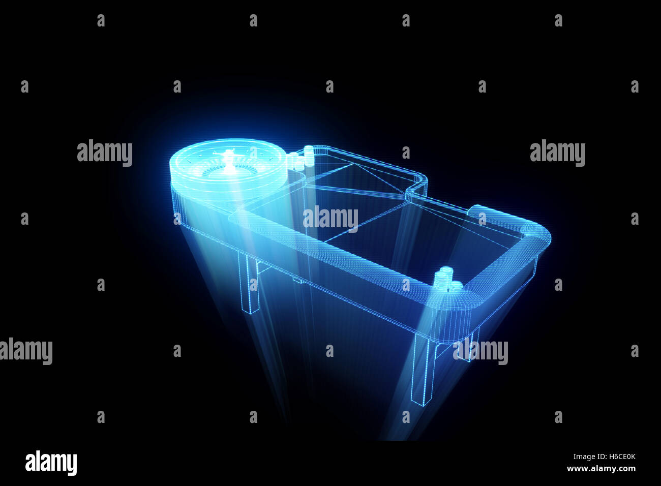 Roulette Table with Chips in Hologram Wireframe Style. Nice 3D ...