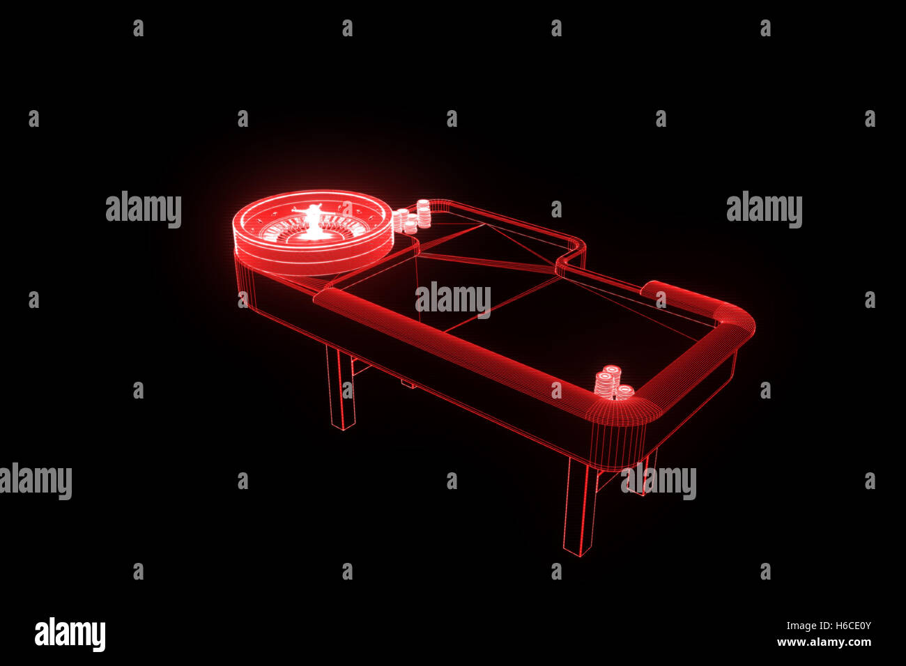 Roulette table chips in hologram hi-res stock photography and images ...
